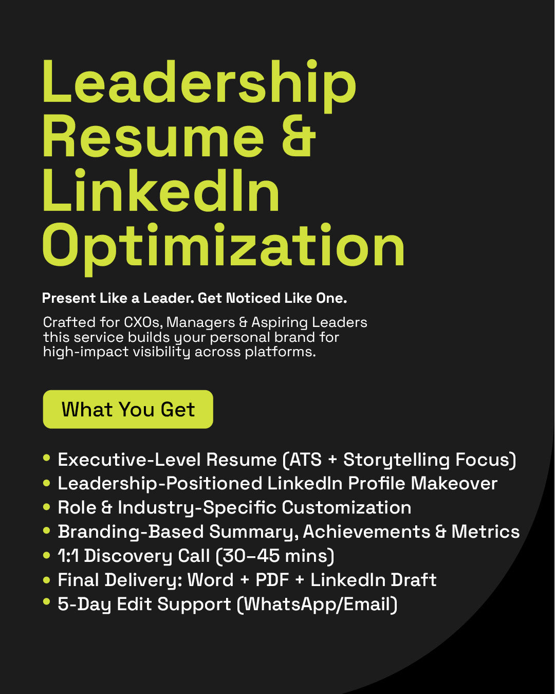 Leadership Resume & LinkedIn Optimization – Career Opportunity